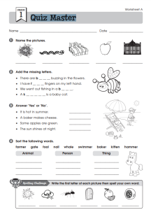 Printable English Worksheets For Class 1 with PDF - Download Now