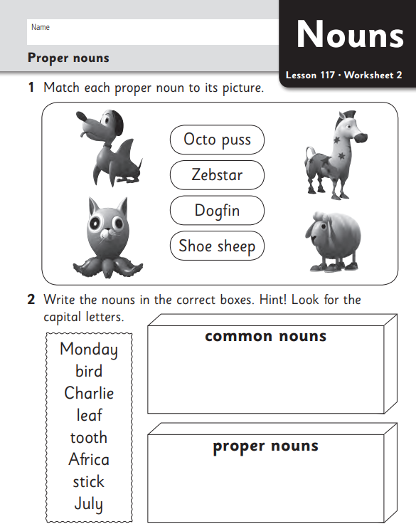 Nouns Worksheets For Class 1 Reading Eggs With Ratna Sagar